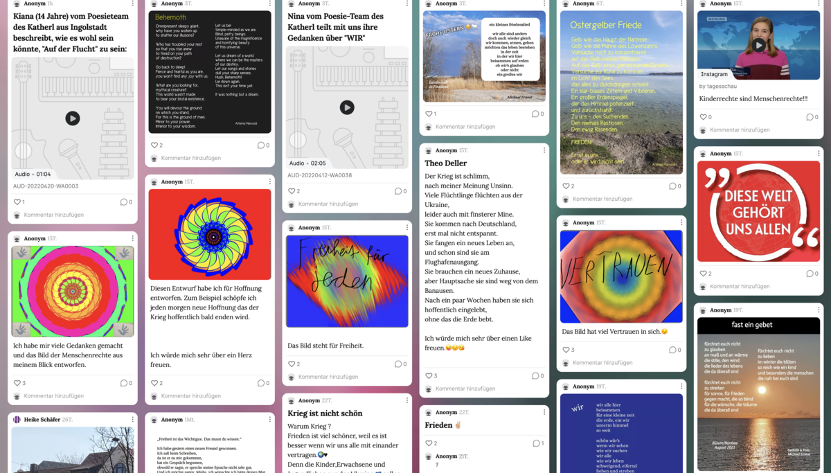 Art against war: Das Padlet des Courage-Teams des SGA